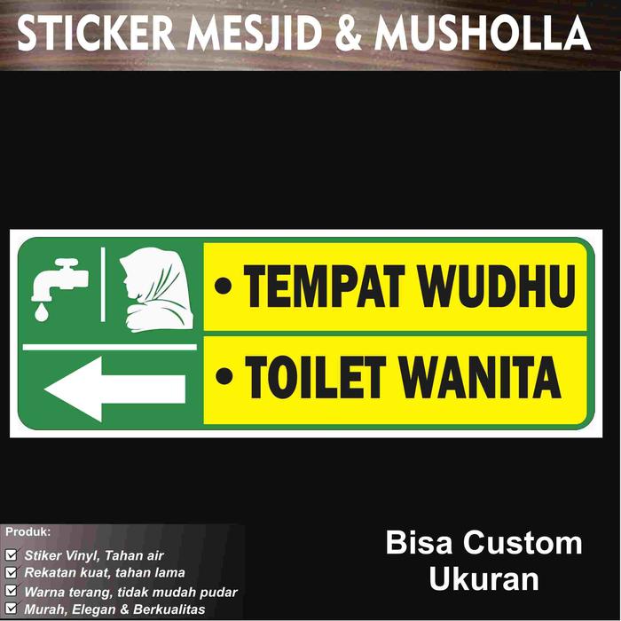 Promo Stiker Vinyl Rambu Tempat Wudhu dan Toilet / Tulisan Tempat Wudhu ...