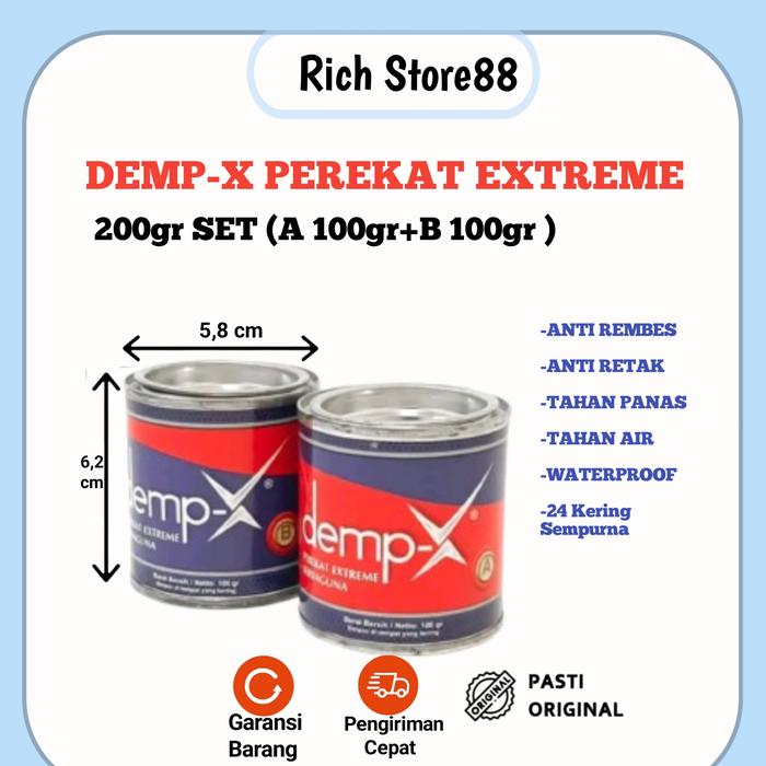 Jual Demp X Perekat Extreme Serbaguna 200 Gr @ 100 Gr Lem Atasi Bocor ...