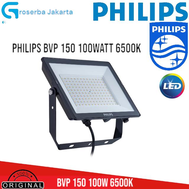 Jual PHILIPS BVP150 100W 220V LED Flood Light - PUTIH 6500K CW LAMPU SOROT BVP 150 100WATT ...