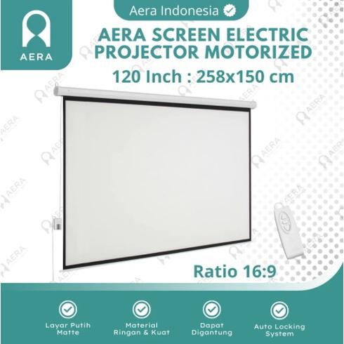Jual READY !! Screen Projector Motorized 120 Inch Ratio 4 :3 / 16:9 ...