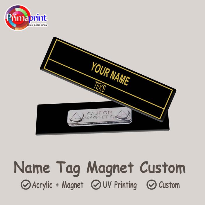 Jual Name Tag Dada Custom Akrilik Magnet Peniti UV Printing | Print ...