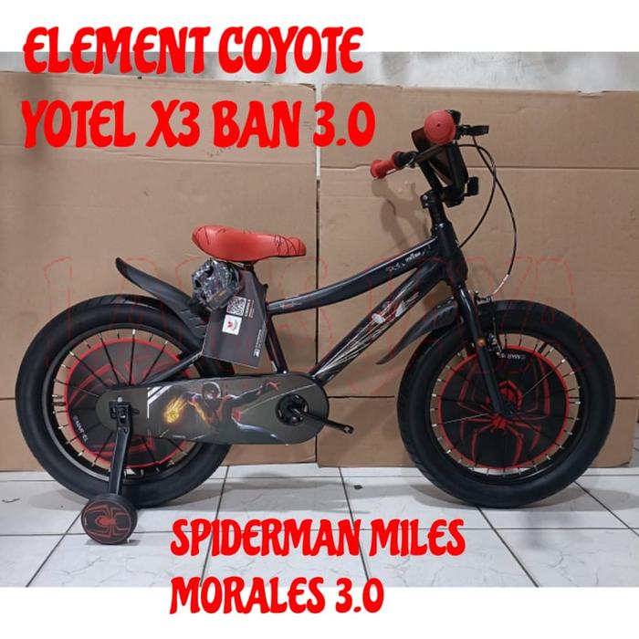 Jual Sepeda bmx ELEMENT COYOTE YOTEL X3 SPIDERMAN MILES MORALES 3.0 BAN 3.0 BMX ANAK 18 INCH BMX ...