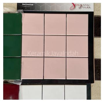Jual KERAMIK 10 x 10 SUBWAY TILE BACKSPLASH KOTAK SQUARE PINK MERAH ...