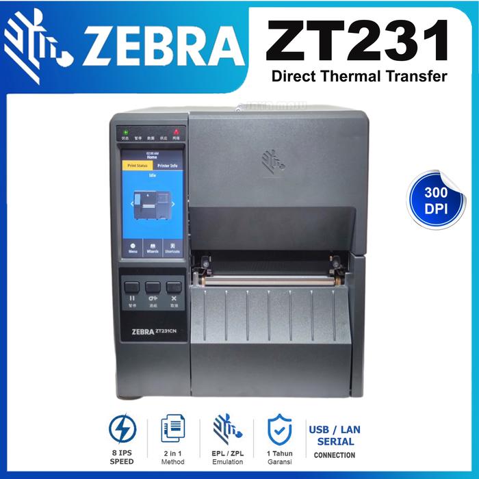 Jual BARCODE PRINTER INDUSTRIAL ZEBRA ZT231 / ZT-231 / ZT 231 ( 203 Dpi ...