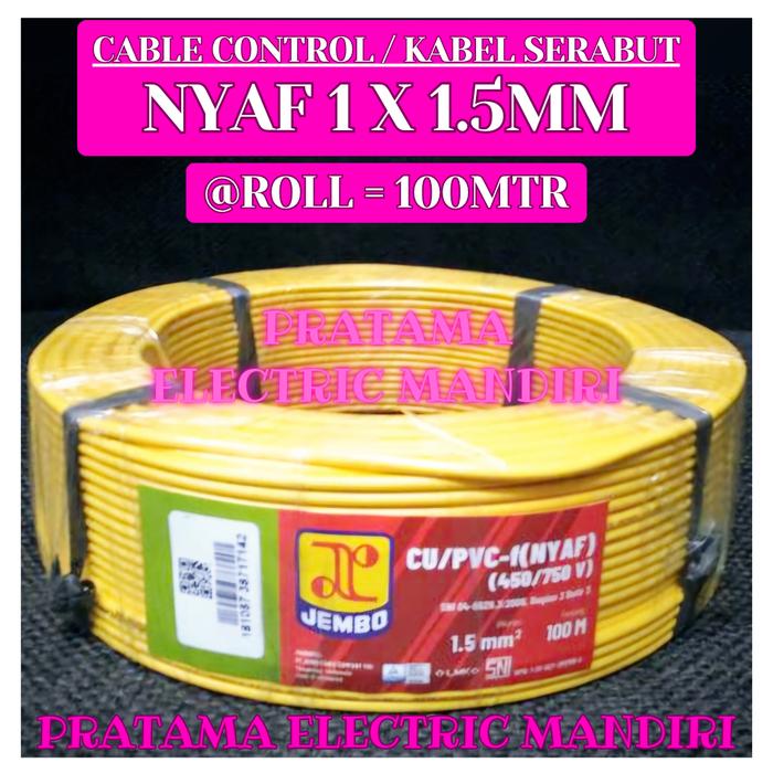 Jual [ROLL=100MTR] JEMBO CABLE CONTROL KABEL KONTROL SERABUT NYAF 1,5MM 1.5MM 1x1,5MM 1x1.5MM ...