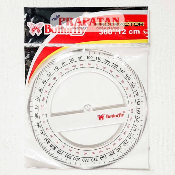 Jual Butterfly Circle Protractor 180/360 Derajat | Penggaris Busur ...