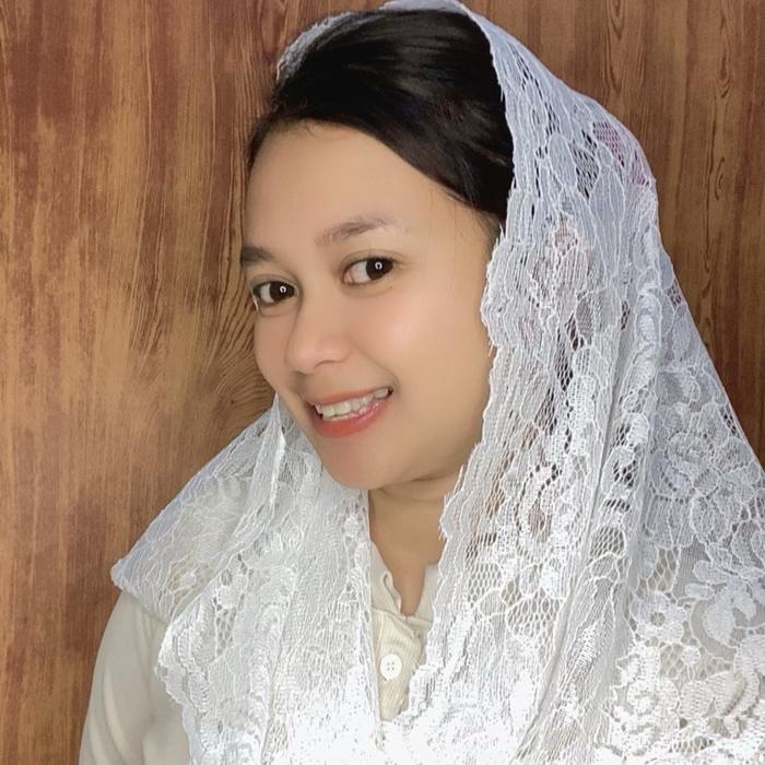 Jual Hijab instan brokat bunga kerudung syal brukat pinguin Lembut ...