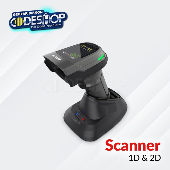 Jual Kassen RF-2400 Barcode Scanner 1D 2D Wireless Auto Sense Scan USB ...