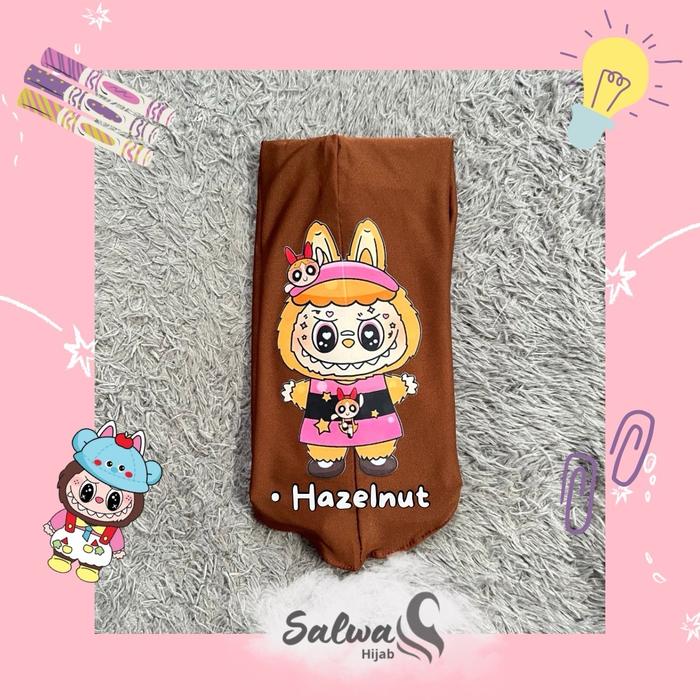 Jual Hijab Anak Labubu 8-12th/Jilbab Anak Labubu Viral Jersey Premium ...