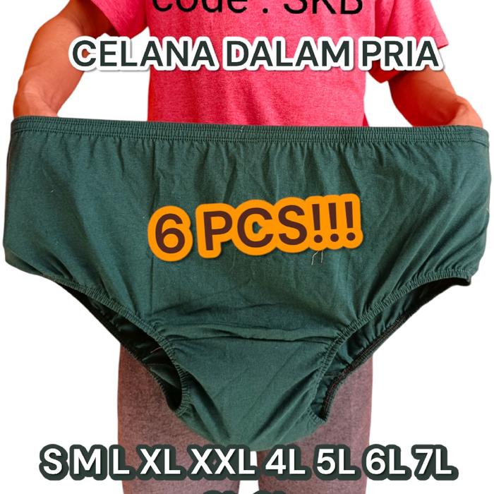 Jual 6 Pcs Celana dalam JUMBO PRIA BIG SIZE BB ±95 KG sampai ±150 KG (2XL, 3XL, 4XL, 5XL, 6XL ...
