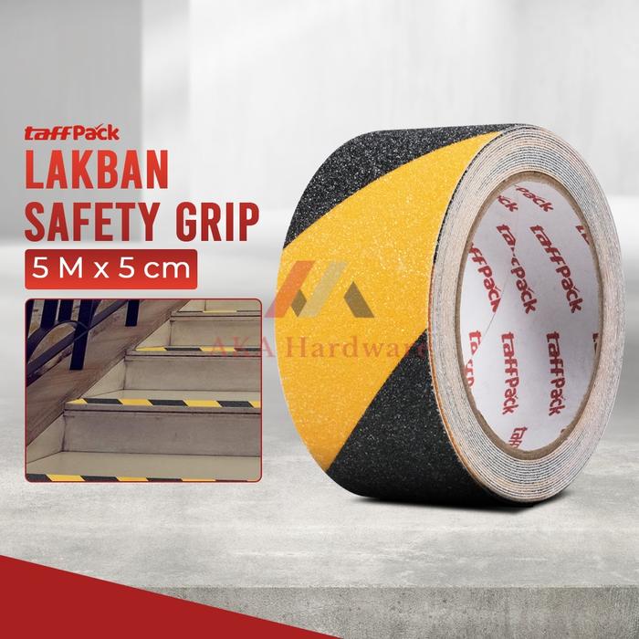 Jual Lakban Safety Grip 5Cm x 5 Meter / Lakban Anti Slip 5M Bermacam Warna - Kuning-Hitam, 5Cm ...