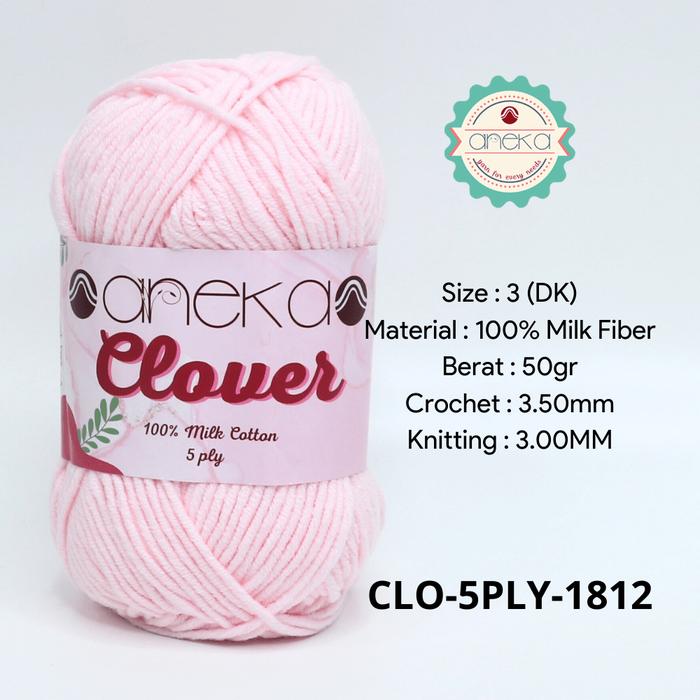 Promo KATALOG - Benang Rajut Clover Katun Susu 5 PLY / 100% Milk Fiber ...