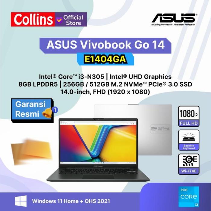 Promo ASUS Vivobook Go 14 E1404GA i3-N305 8GB SSD 256/512GB 14" FHD W11 ...