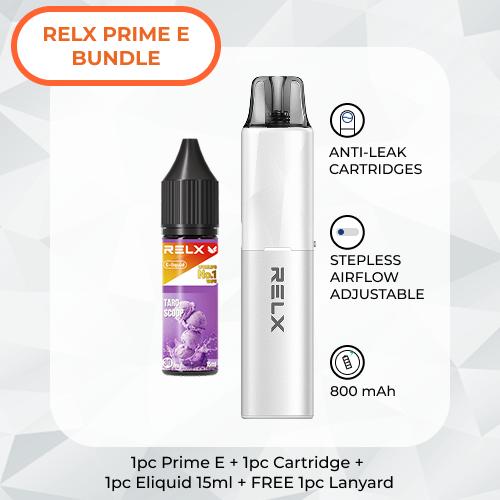 Jual RELX Prime E Bundle (Pure White) + Eliquid 15ml - Taro Scoop ...