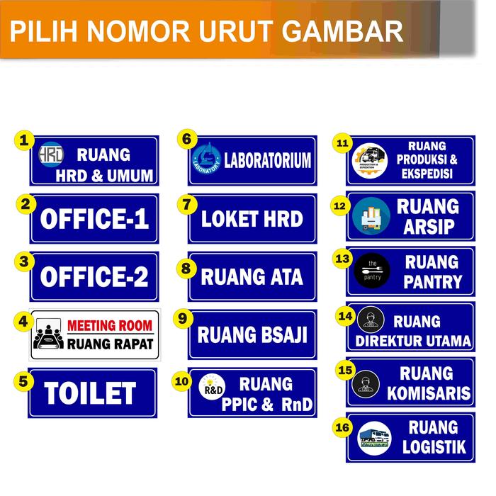 Jual Stiker Vinyl Indikasi Kantor / Rambu Indikasi di Perkantoran / Custom Indikasi Office - No ...