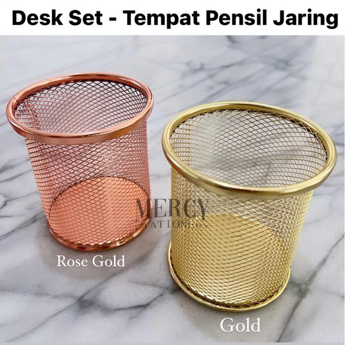 Jual Desk Set Besi Pen Holder Pen Stand Tempat Pensil Pen Jaring Jala ...