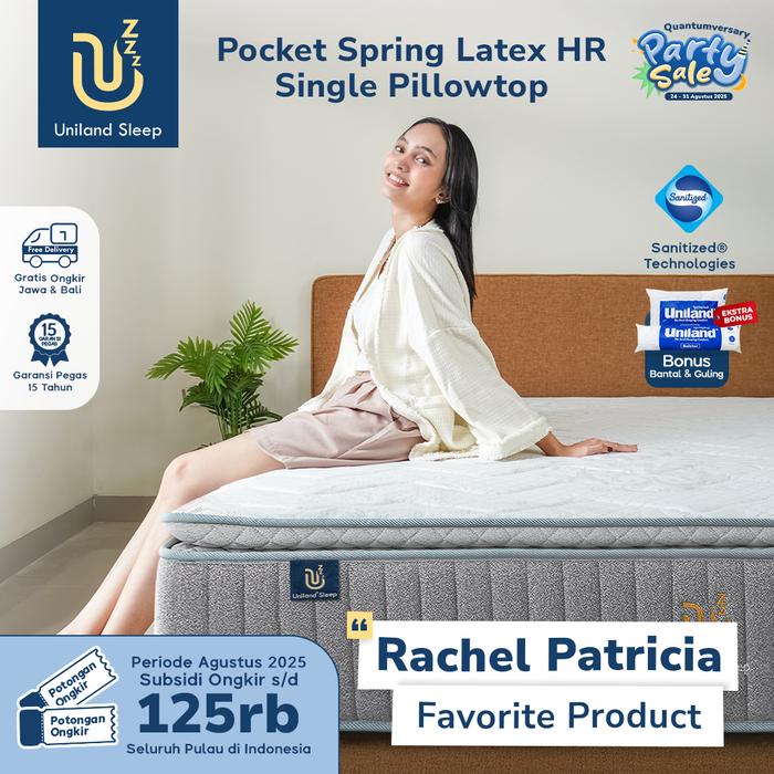 Promo Kasur Pocket Spring Bed Latex HR Single Pillowtop 30cm Uniland ...