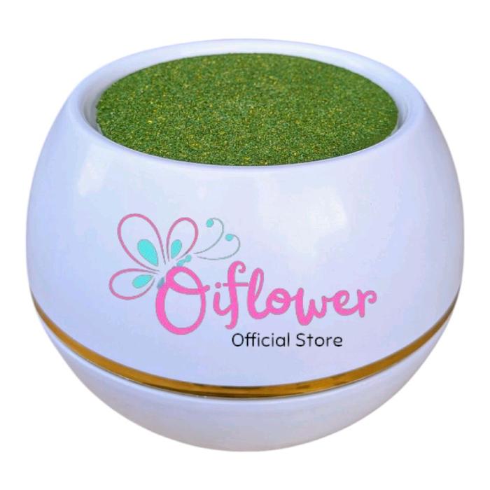 Jual Pot/Vas Standing Besi Corong Plastik Set Free Busa Rumput & Batu ...