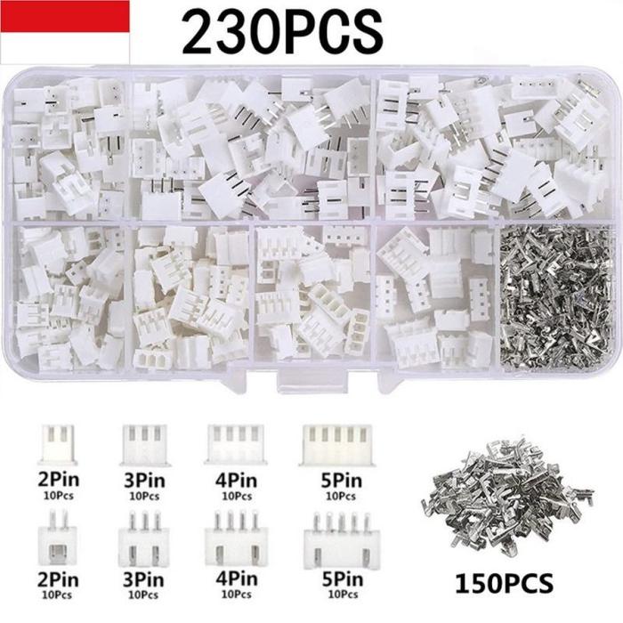 Promo 230pcs Soket Terminal Kabel JST XH 2.54mm 2 3 4 5 Pin Socket ...
