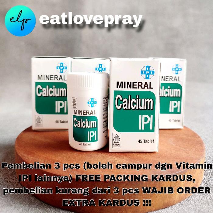 Jual IPI Mineral Calcium/Kalsium Isi 45 Tablet/Vitamin/Suplemen - IPI ...