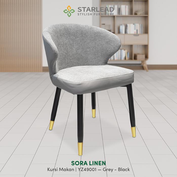 Promo STARLEAD Kursi Makan Kain Sora Linen Dining Chair Minimalis ...