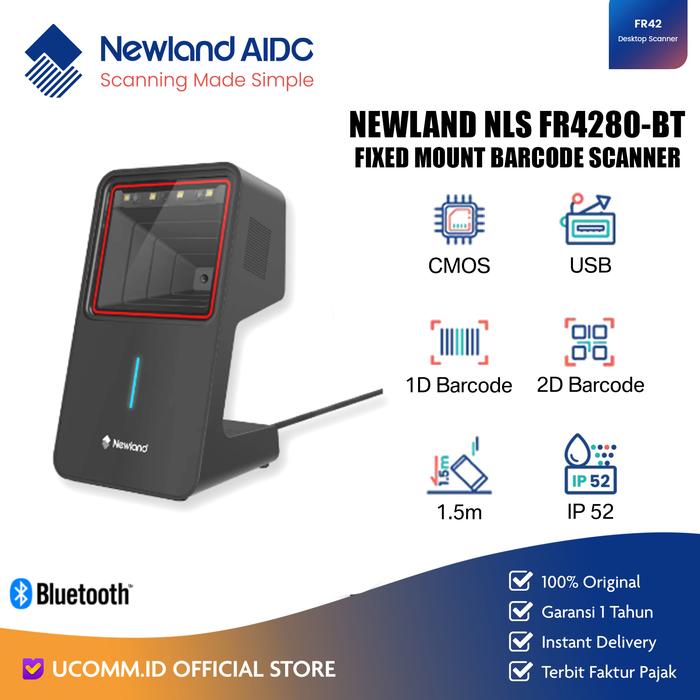 Promo Newland NLS FR 4280-BT Fixed Mount Scanner Barcode Bluetooth Newland NLS FR 42 BT 1D 2D ...