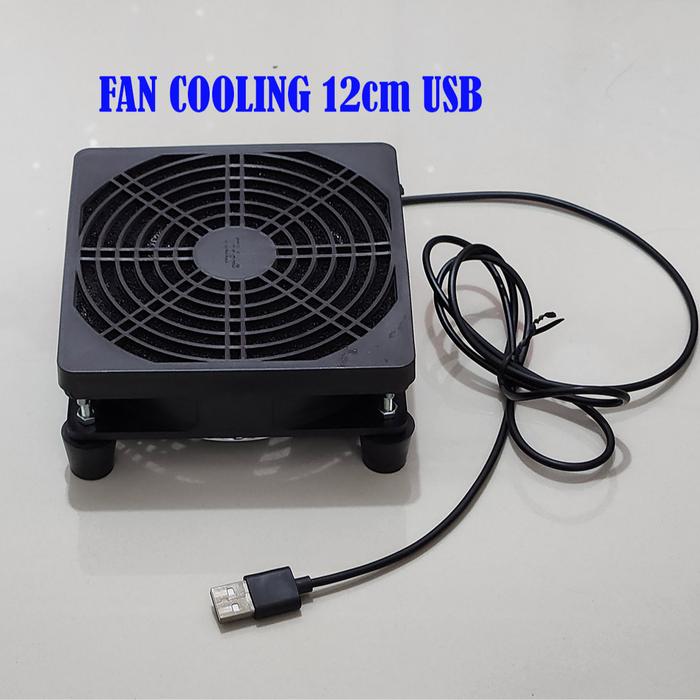 Jual kipas 12cm 12v DC USB adaptor dimmer fan Cooling Wifi Router set ...