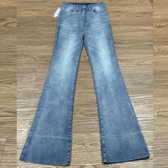 Jual Maxinn-Jennie Highwaist Cutbray Jeans Celana Flare Panjang Stretch ...