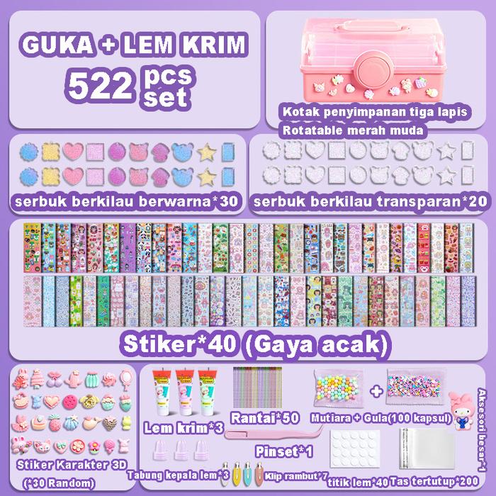 Promo DIY Keychain Set Kotak Stiker Cream Kartun Mainan Merangsang ...