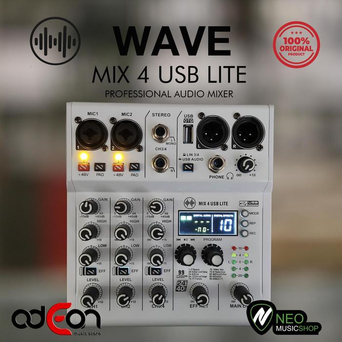 Jual WAVE AUDIO MIX4 MIX 4 USB V2 Mixer 4 Channel USB Audio Interface ...