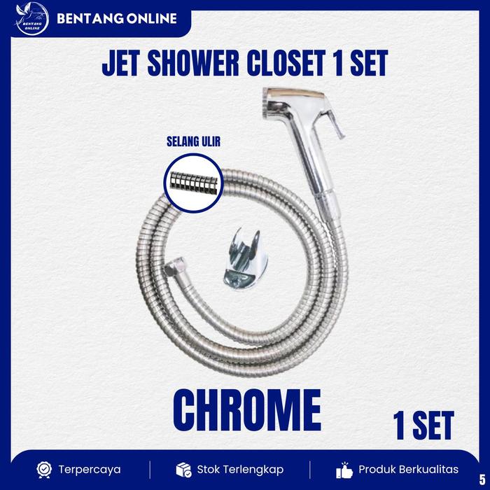Jual Jet Shower Closet 1 Set Putih Chrome Bidet Toilet Duduk Kloset ...