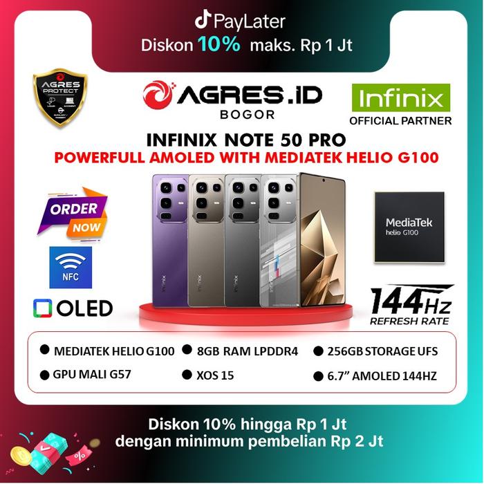 Promo INFINIX NOTE 50 PRO 2025 Mediatek Helio G100 Ram 8gb Storage ...