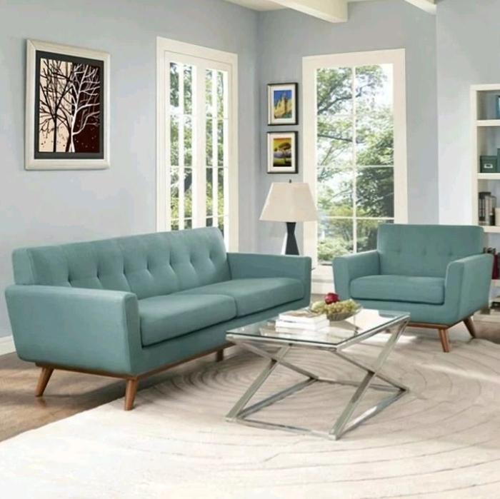 Jual Sofa Minimalis Kaki Letro 3 Seater - hijau toska - Kab. Jepara - M ...