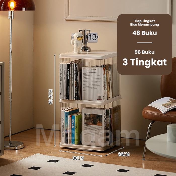 Promo Megam Rak Buku Putar Model Kotak Bisa Berputar DIlengkapi Dengan ...