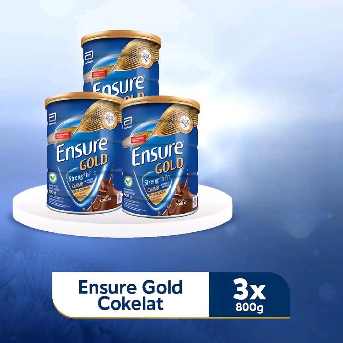 Jual ENSURE GOLD VANILA COKLAT 800 GRAM/800GR/VANILLA/ CHOCOLATE/dulu 850 gr 900 gr/850gr/900gr ...