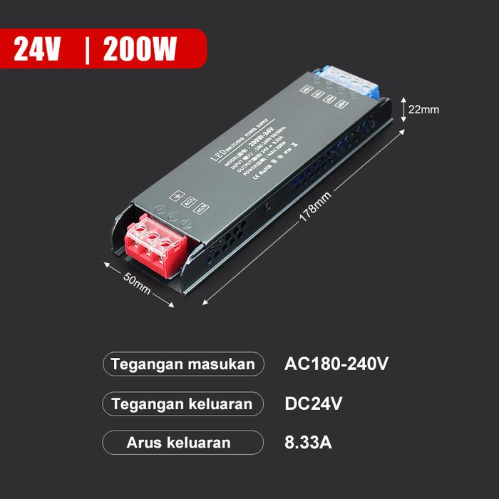 Promo POWER SUPPLY ADAPTOR SWITCHING 24V / TRAFO 12V 100W/200W/300W ...