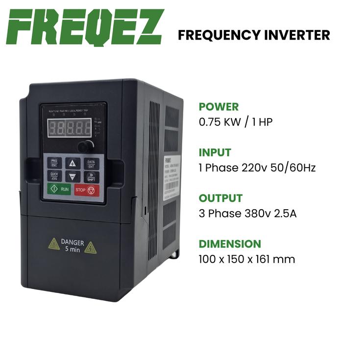 Jual INVERTER VFD 0.75KW / 1HP Input 1phase 220V Output 3phase 380V ...