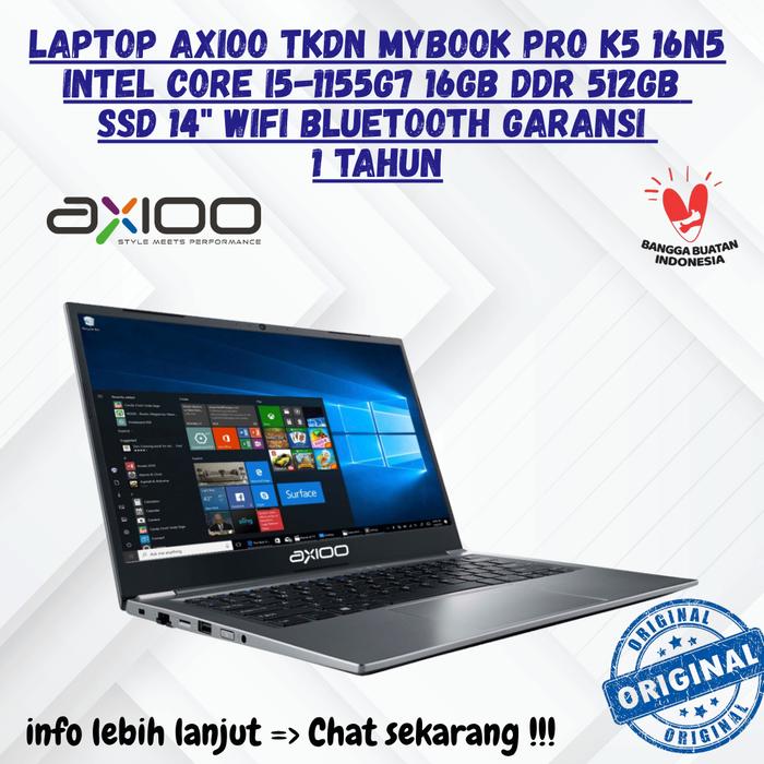 Jual Laptop Axioo TKDN MyBook Pro K5 16N5 (Intel Core i5-1155G7, 16GB DDR, 512GB SSD, 14", Wifi ...