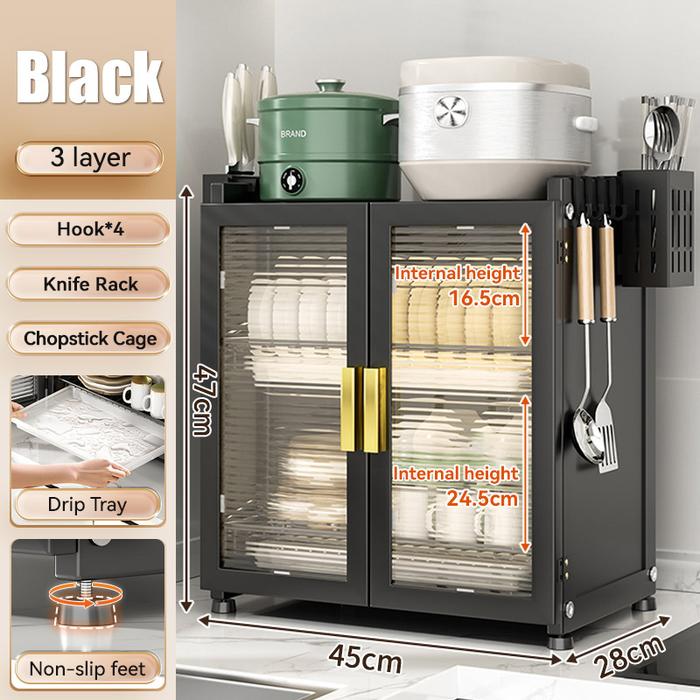 Promo Kitchen dish storage cabinets drain rack multi-function ...