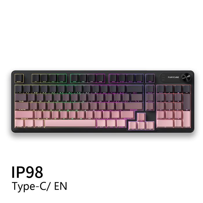 Promo FURYCUBE IP98 Wired/wireless Mechanical Feel Keyboard 3Mode PBT ...