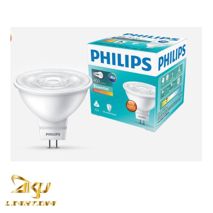 Promo Philips Halogen MR 16 LED Essential 4,5 Watt 220V - 6500K 2700K ...