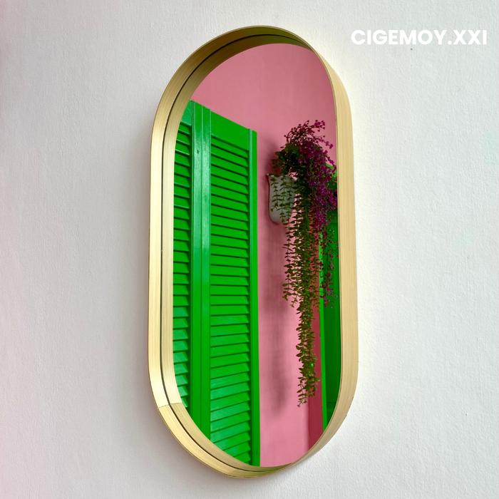 Promo Cermin Oval Kapsul Dinding Aesthetic Frame Hitam Putih [GARANSI ...