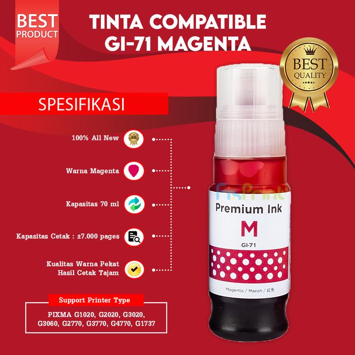 Jual Tinta Compatible GI-71 Black 135 ml Tinta GI 71 Color CMY Refill ...
