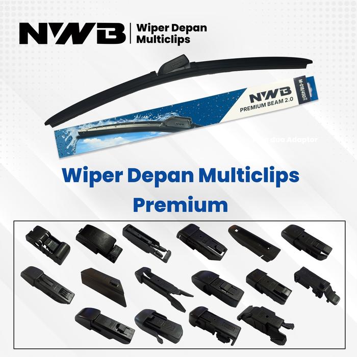 Jual Wiper Mobil Multiclips Premium 12" 14" 15" 16" 17" 18" 19" 20" 21" 22" 24" 26" 28" 30" 32 ...