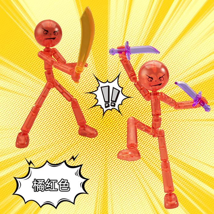 Promo Stick Man Movable Action Figures 3D Printed Multi jointed Mainan ...