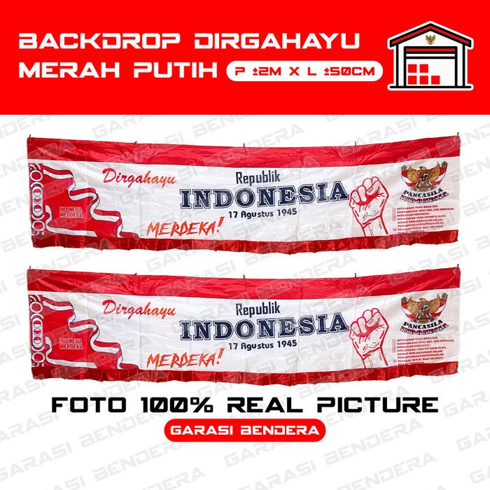 Jual Bendera Backdrop Panjang Merah Putih 10 Gelombang Umbul 17 Agustus ...