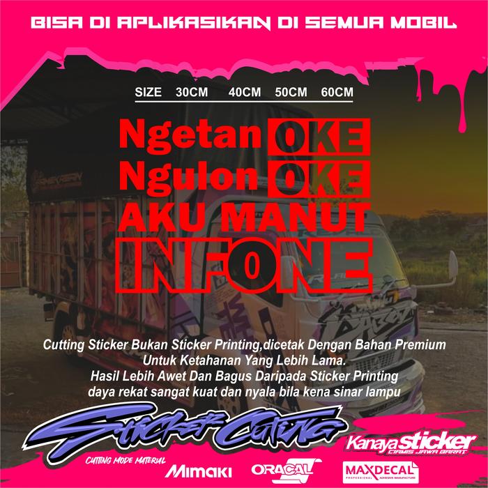 Jual Sticker Cutting NGETAN OKE NGULON OKE / Sticker Cutting Kaca mobil ...