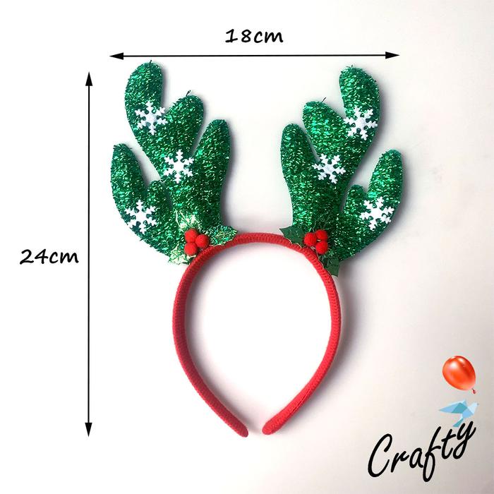 Jual BANDO CHRISTMAS Lentur AllSize Pernak Pernik Natal - TANDUK Hijau ...