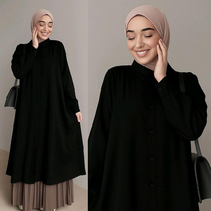 Promo [ Rayon Twill ] [ Ramadhan Sale ] Neyla Long Tunik Rayon Twill ...