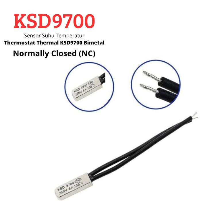 Jual Thermostat Thermal KSD9700 Bimetal 250V 5A Sensor Suhu Temperatur NC - 110°C - Jakarta ...